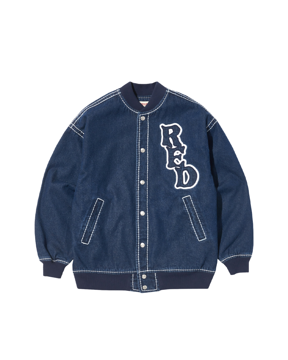 TRUE RELIGION Code. RED Denim Varsity JKT