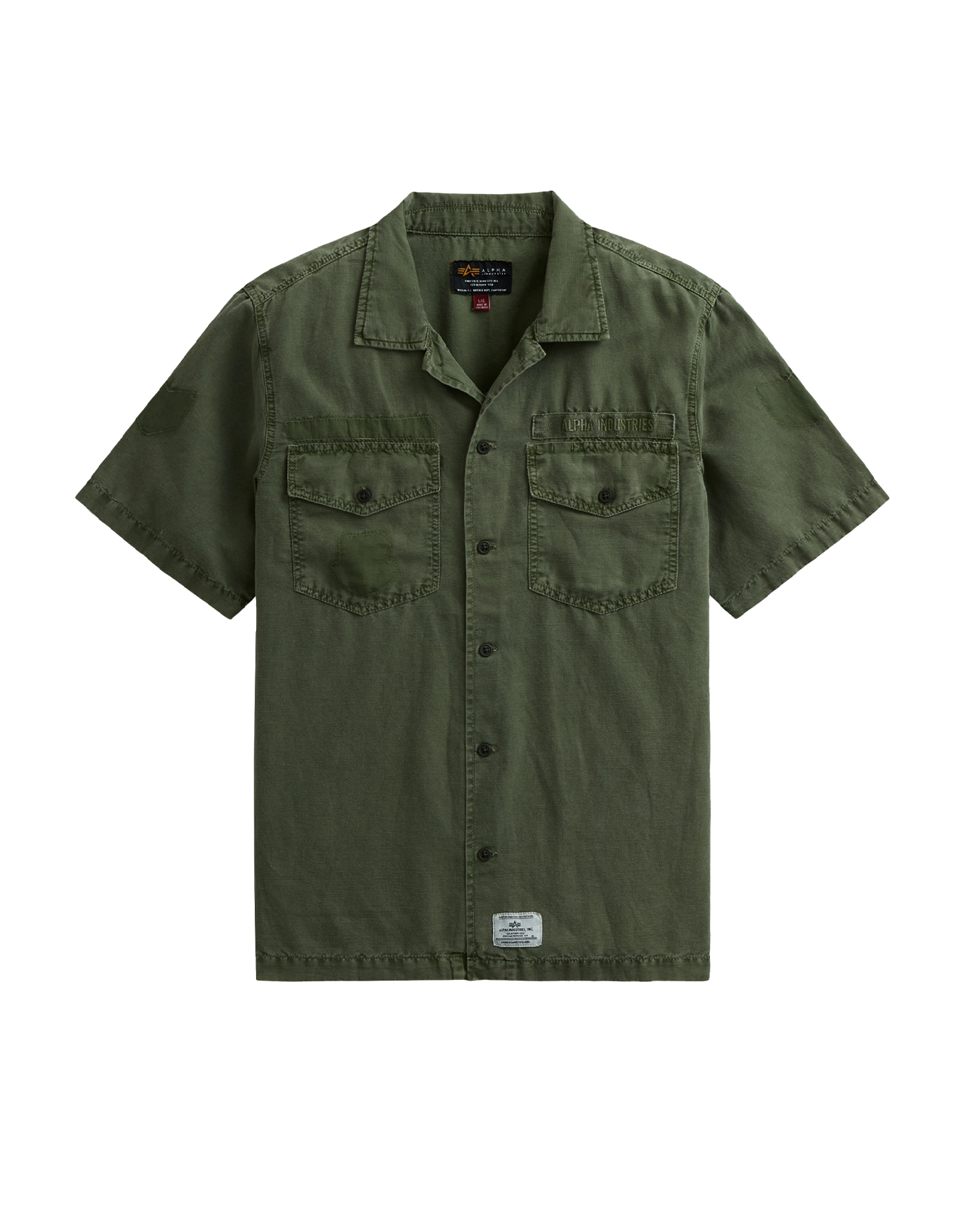 ALPHA INDUSTRIES SHORT SLEEVE WASHED FATIGUE SHIRT JACKET