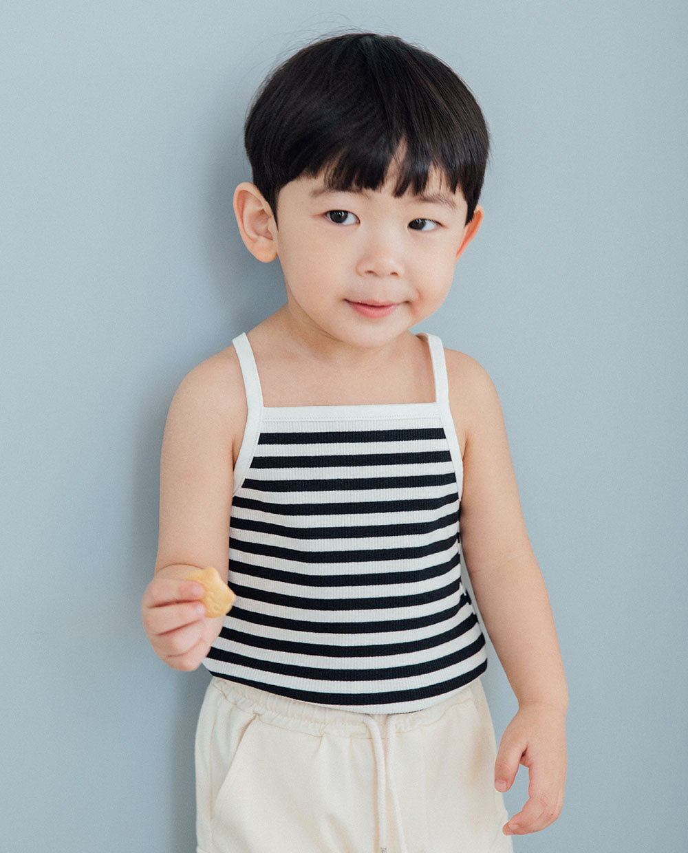 코튼스판 스트라이프 골지 캐미솔 티셔츠_4color | 무무즈