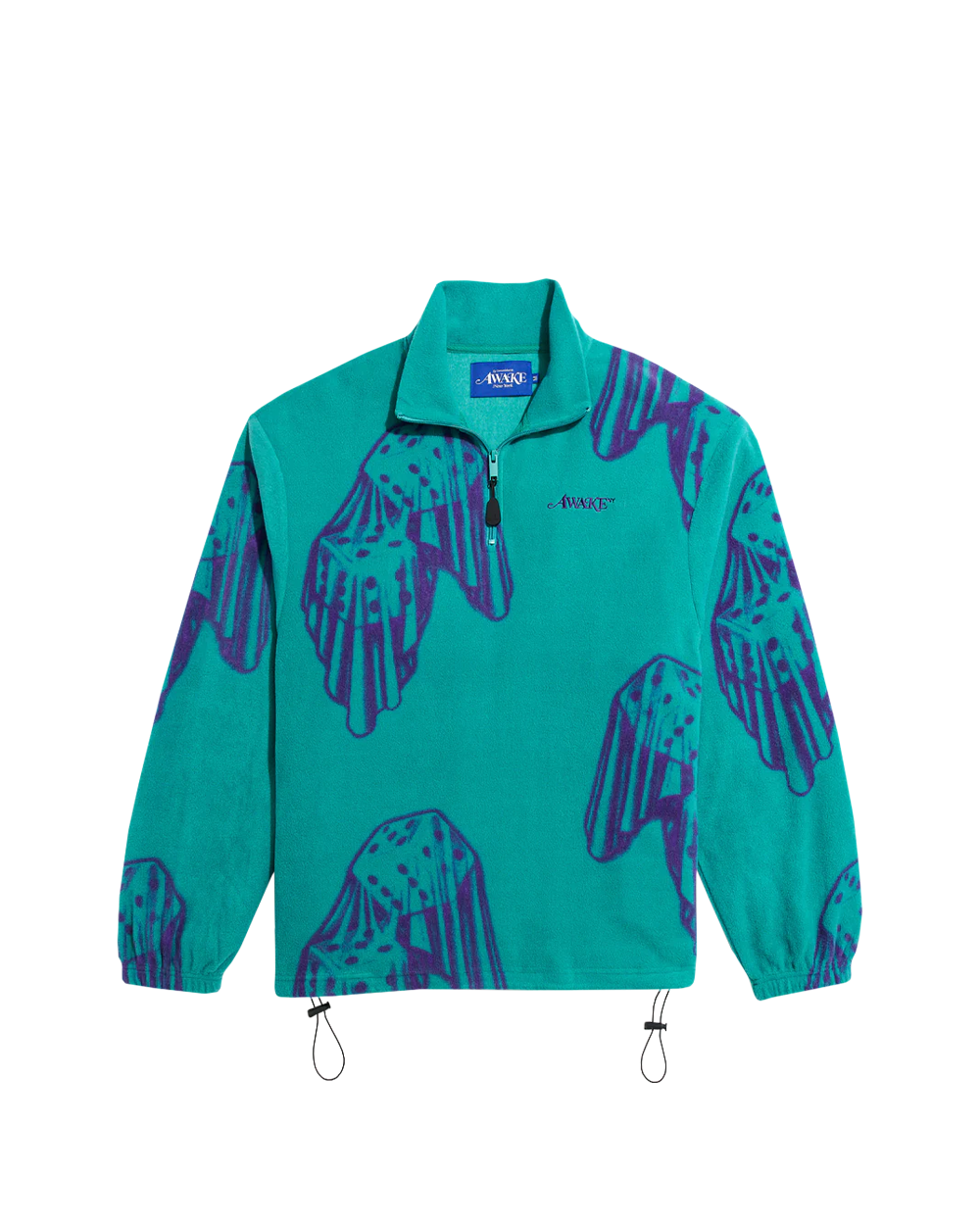 AWAKE NY DICE PRINT FLEECE QUARTER ZIP PULLOVER