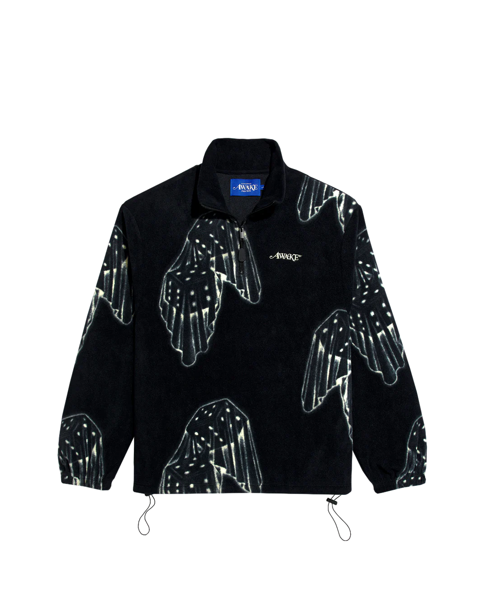 AWAKE NY DICE PRINT FLEECE QUARTER ZIP PULLOVER